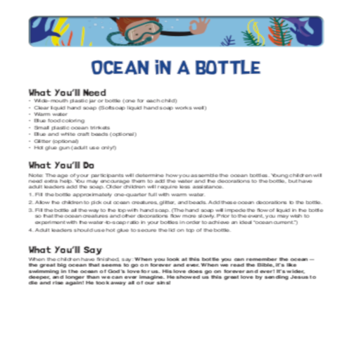 Ocean in a Bottle Activity