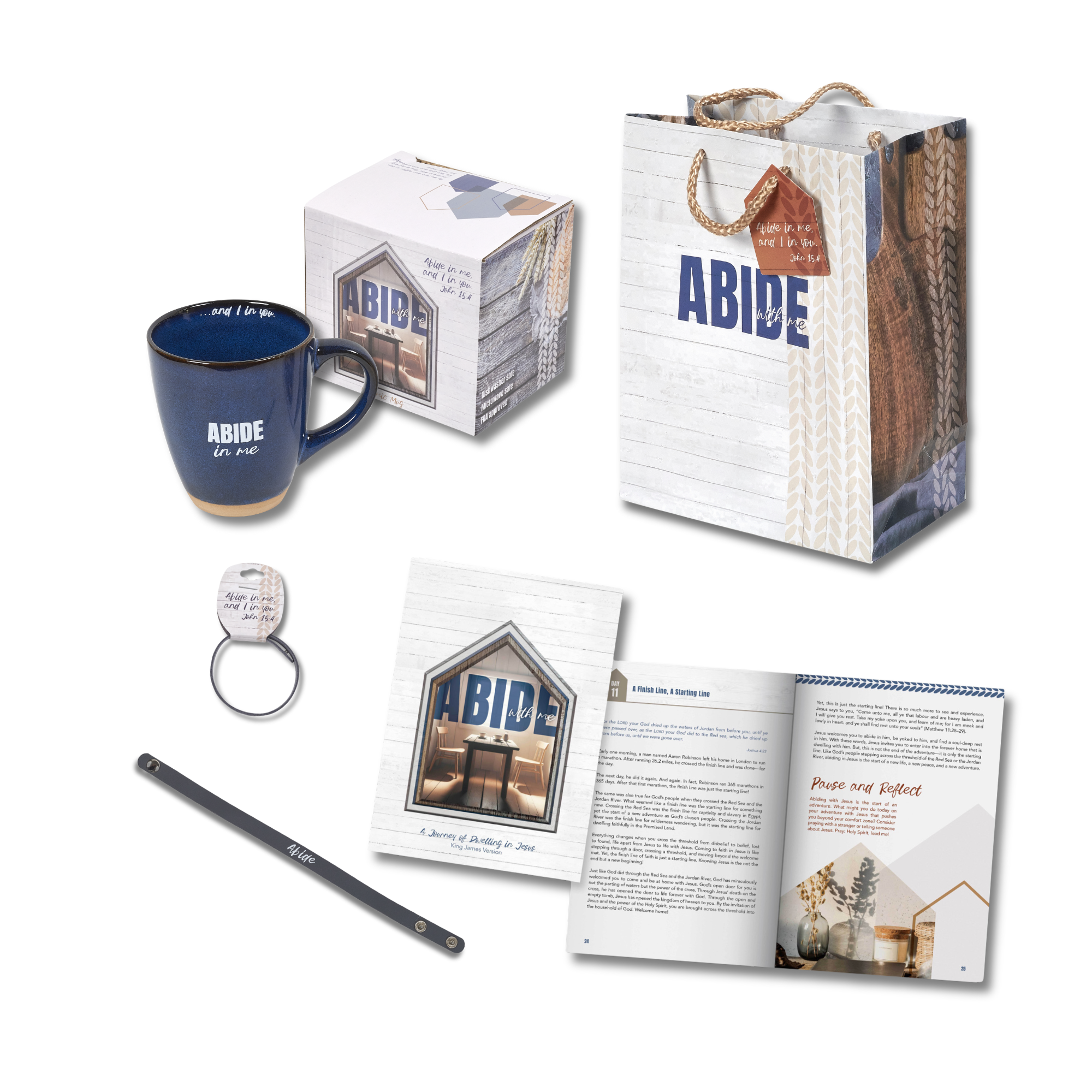 KJV Deluxe Devotional Christian Women's Gift Set - Abide with Me