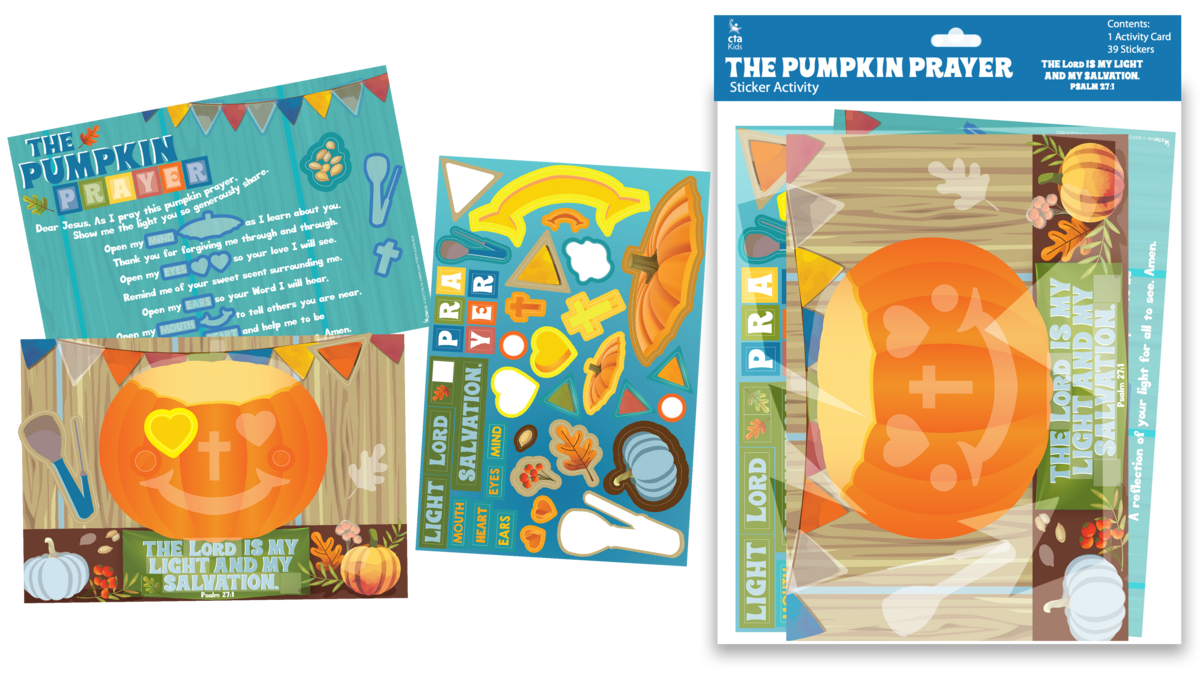 Pumpkin Prayer Sticker Activity for Christian Kids