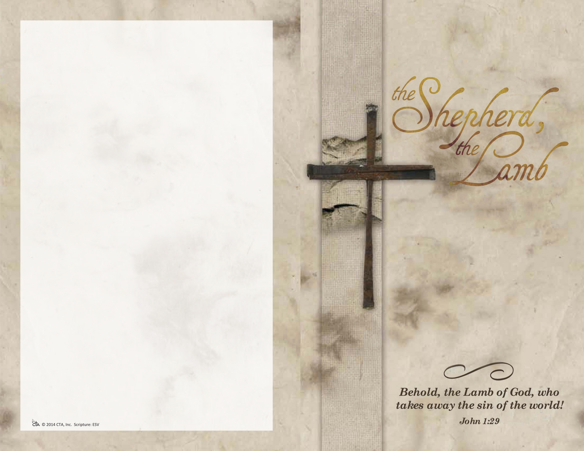 The Shepherd The Lamb Free Easter Bulletin Cover
