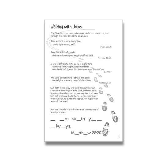 16-Page Activity Booklet - Walking with Jesus