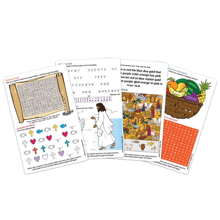 Reusable Bible Activity Cards for Children's Ministry