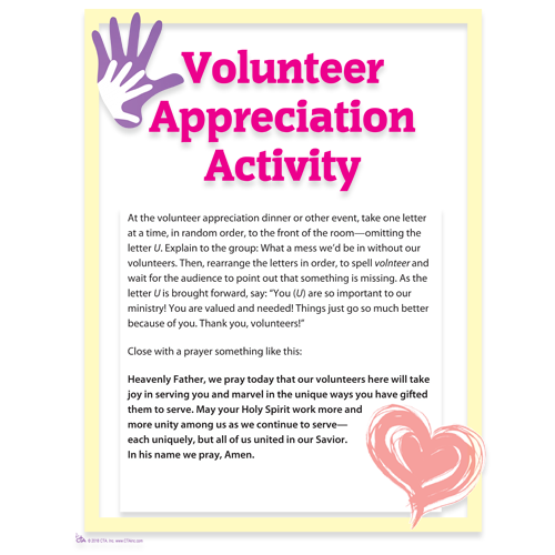 Volunteer Encouragement Appreciation Activity