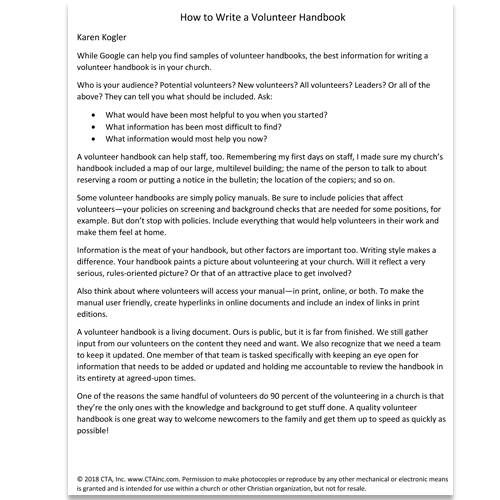 How to Write a Volunteer Handbook