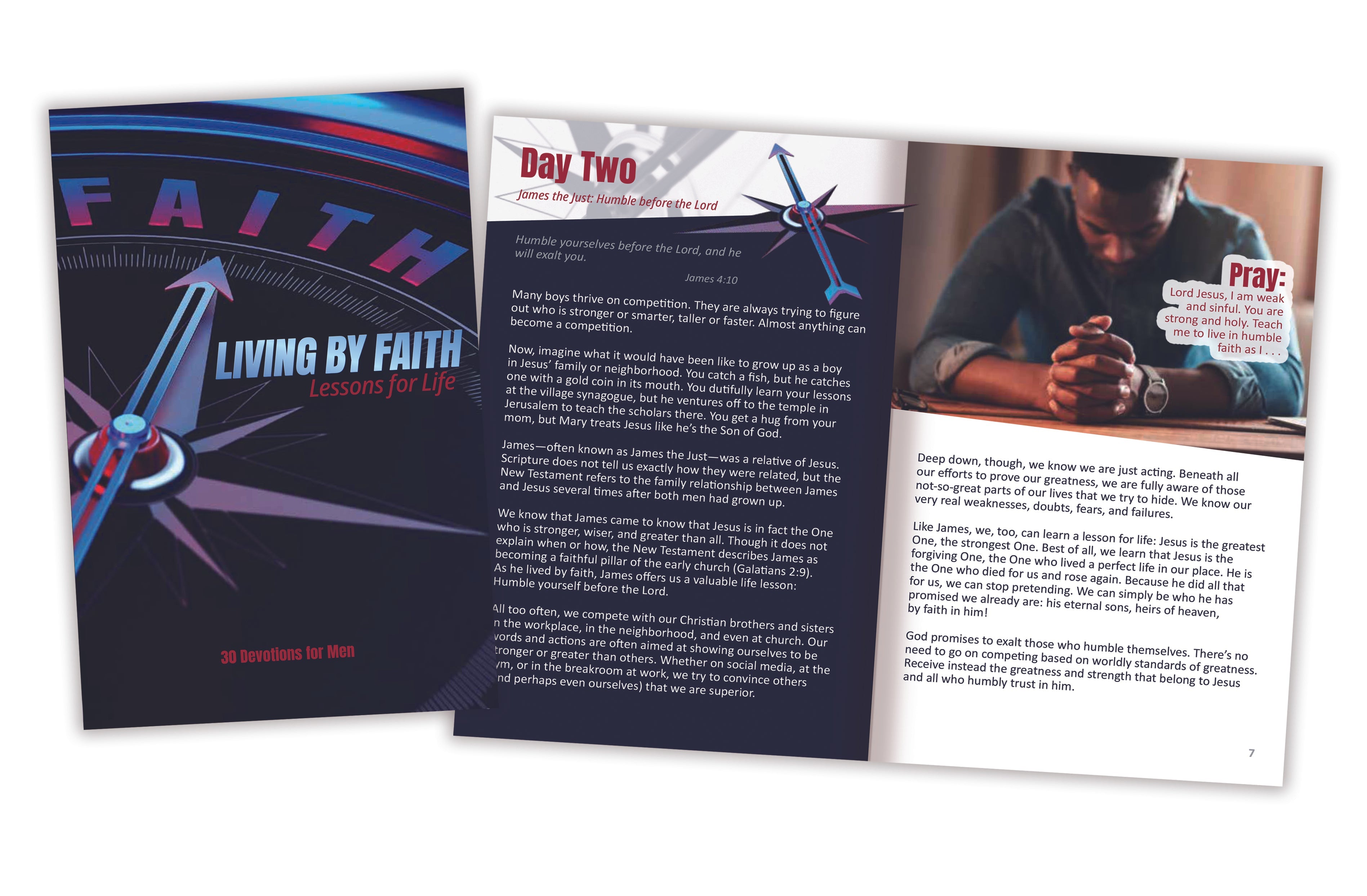 Softcover Devotion Book for Men - Living by Faith