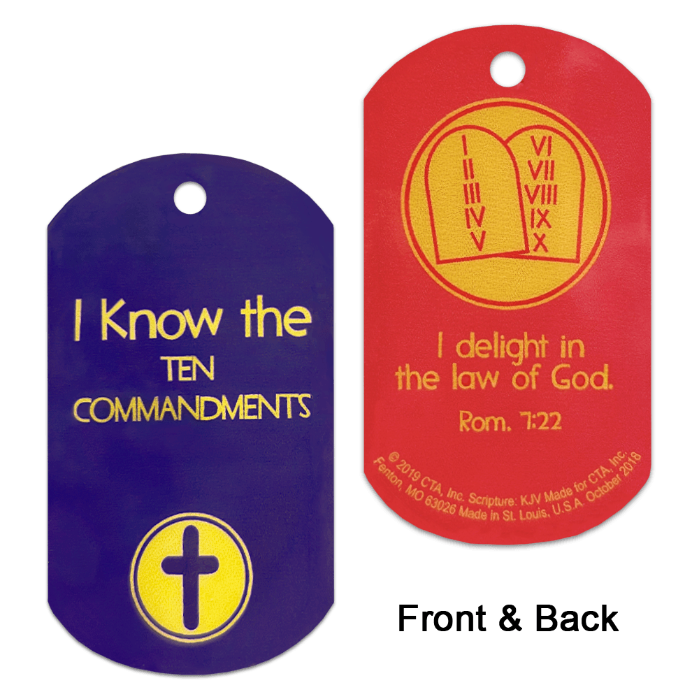 KJV Learning the 10 Commandments Dog Tags (1 Sheet of 6)