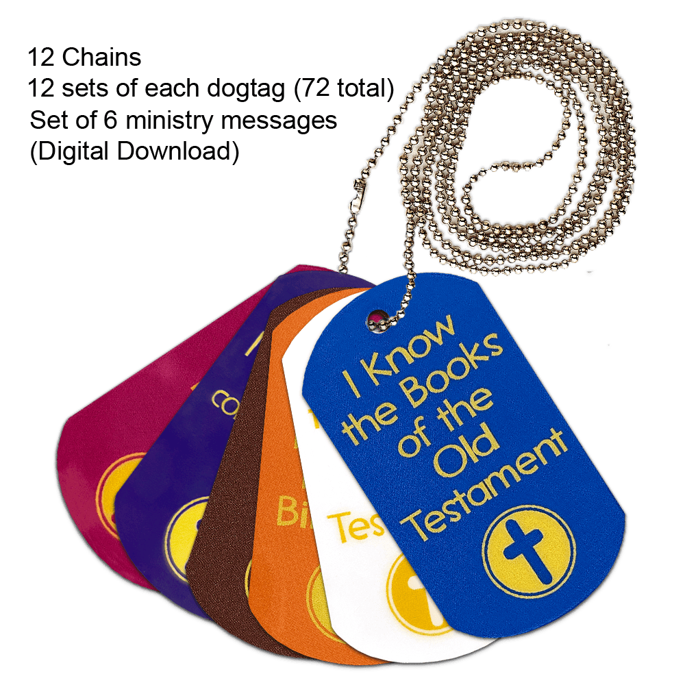 Kid's Ministry Dog Tag Set with Chains - King James Version