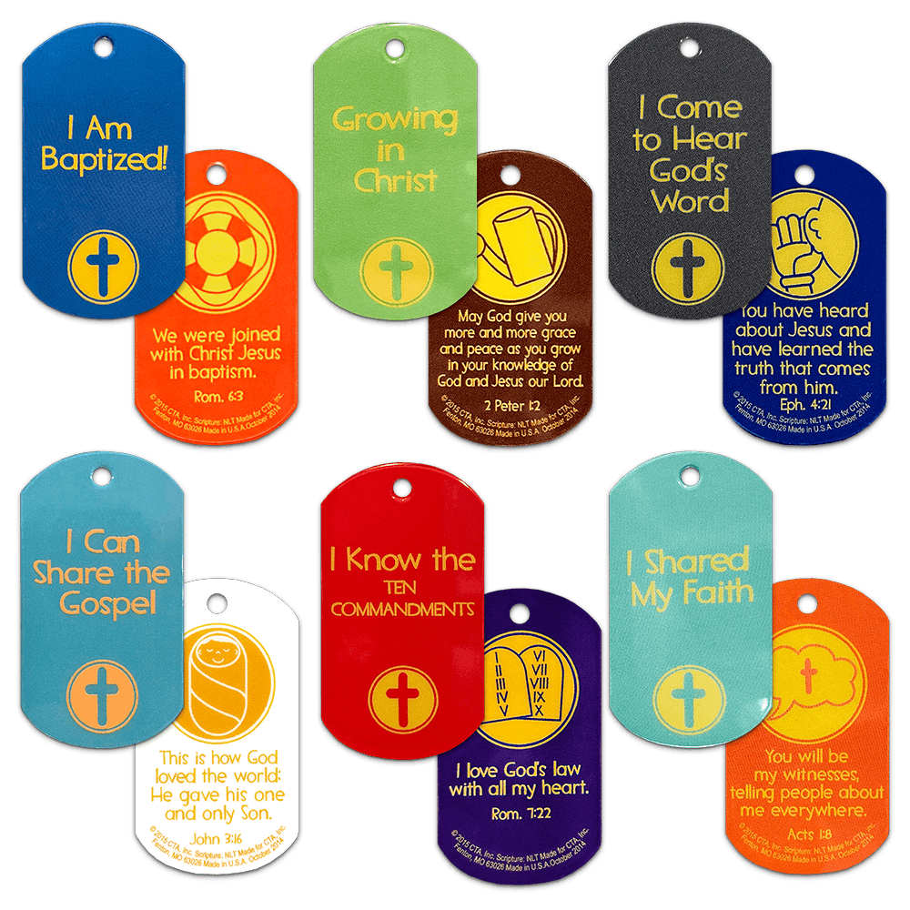 Growing in Faith Dog Tag Set for Children's Ministry