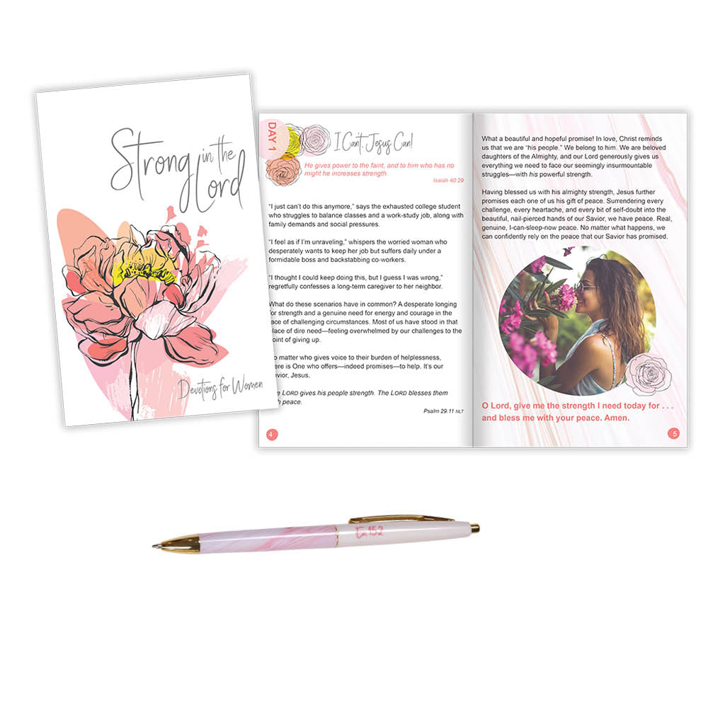 Softcover Devotion Book and Pen Gift Set - Strong in the Lord®